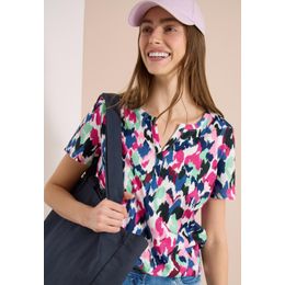 Tunikashirt Cecil, Damen, Gr. L (42), bunt (juicy lime), Web, 100% Baumwolle, gemustert, comfort fit normal, Rundhals, abgesteppt, Shirts, aus reiner Baumwolle