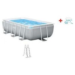 Rechteckpool Intex "&raquo;Framepool&laquo; 300x175x80 cm", grau, B:175cm H:80cm L:300cm, Schwimmbecken, inkl. hochwertigem Intex Pool-Reinigungsset
