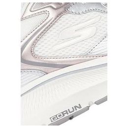 Sneaker Skechers "GO RUN CONSISTENT 2.0", Damen, Gr. 41, silber (sanftes wei&szlig;, silberfarben), Leder, Synthetik, Textil, metallic, Schuhe Sneaker, Retro Sneaker, Schn&uuml;rschuh mit Metallic-Bes&auml;tzen, Weite G (=weit), Topseller