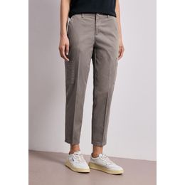 Chinohose Street One, Damen, Gr. 32, L&auml;nge 28, schwarz tumbled beige, Web, 97% Baumwolle, 3% Elasthan, unifarben, comfort fit lang, Hosen Chinohose, Middle Waist