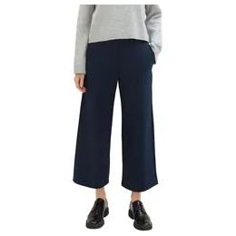Culotte Tom Tailor DENIM, Damen, Gr. XL (42), N-Gr, blau (sky captain blau), Web, Obermaterial: 96% Polyester, 4% Elasthan, unifarben, gerade normal, Hosen Culotte, 3/4-L&auml;nge mit Eingrifftaschen