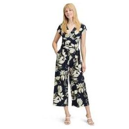 Overall Betty Barclay "Damen mit Eingrifftaschen", Damen, Gr. 36, Normalgr&ouml;&szlig;en, bunt (dunkelblau, gr&uuml;n), Jersey, Obermaterial: 95% Polyester, 5% Elasthan, figurumspielend, V-Ausschnitt, Overalls Overall