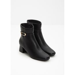 bonprix Stiefeletten mit Schnalle, schwarz, Gr.36, Elegante Stiefelette mit dekorativer Schnalle