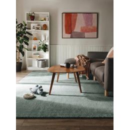 Waschbarer Hochflor Shaggyteppich Melvin Mint 120x170 cm - Hochflor Teppich f&uuml;r Wohnzimmer
