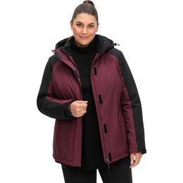 sheego Damen Funktionsjacke in wasser- und winddichter Qualit&auml;t bordeaux-schwarz Gr&ouml;&szlig;e 46