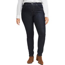 sheego Damen Jeans mit Kontrastn&auml;hten blue black denim Gr&ouml;&szlig;e 24