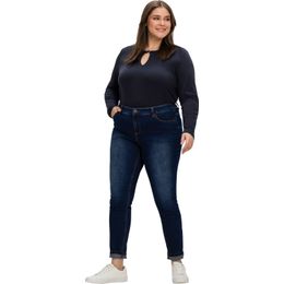 sheego Damen Skinny Jeans mit bequemer Taille dark blue denim Gr&ouml;&szlig;e 26