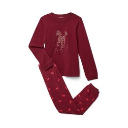 Tchibo - Kinder-Pyjama - M&auml;dchen - Gr. 98/104 - weinrot/print