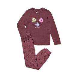 Tchibo - Kinder-Pyjama Smileyworld - M&auml;dchen - Gr. 170/176 - schwarz/print