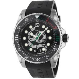 Gucci YA136217 Herrenuhr mit schwarzem Schlangenzifferblatt - 200m wasserdicht