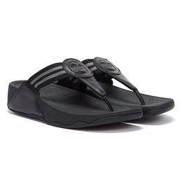fitflop Walkstar Webbing Womens Flip Flops - (Schwarz)