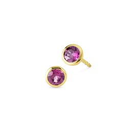 OROLINO Ohrringe Gold 585 mit 2x Pink Rhodolith