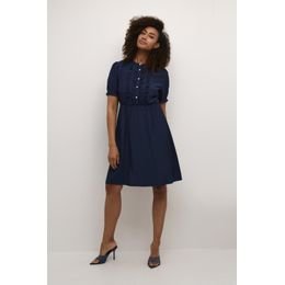 Cream Kleid Weibliche Silhouette blue