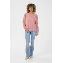 Cream Langarm-Bluse Regular fit Blush rose