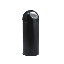 Push-M&uuml;lleimer, Stahl, Volumen 55 l, verzinkter Innenbeh&auml;lter, schwarz kaiserkraft