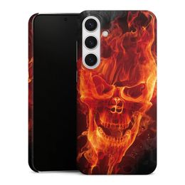 DeinDesign Galaxy S24+ Handy Premium Case Smartphone Handyh&uuml;lle Schutzh&uuml;lle gl&auml;nzend Totenkopf Skull Fire Premium Case