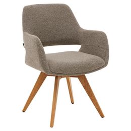 Musterring Armlehnstuhl, Taupe, Holz, Textil, Eiche, massiv, Stativgestell, 62x83x62 cm, Sitzfl&auml;che 180&deg; drehbar, automatische R&uuml;ckholfunktion, Esszimmer, St&uuml;hle, Esszimmerst&uuml;hle, Armlehnenst&uuml;hle
