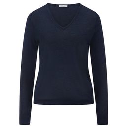 Peter Hahn - V-Pullover mit Kaschmir, blau, Gr. 44 / L - Seide