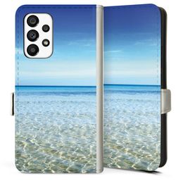 DeinDesign Galaxy A53 5G Handy Klapph&uuml;lle Handyh&uuml;lle aus Kunst Leder wei&szlig; Flip Case Sky Ocean Urlaub Sideflip mit Lasche