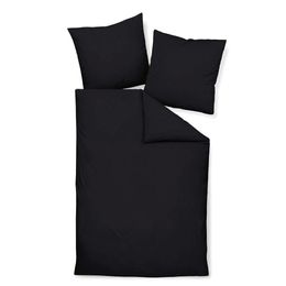 Janine Bettw&auml;sche, Schwarz, Textil, Uni, 135x200 cm, Textiles Vertrauen - Oeko-Tex&reg;, b&uuml;gelfrei, pflegeleicht, atmungsaktiv, hautfreundlich, saugf&auml;hig, schadstoffgepr&uuml;ft, Schlaftextilien, Bettw&auml;sche, Bettw&auml;sche, Seersucker-Bettw&auml;sche