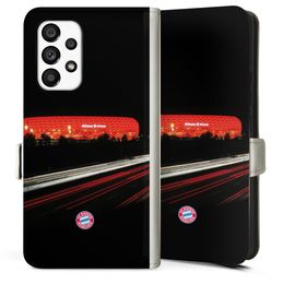 DeinDesign Galaxy A53 5G Handy Klapph&uuml;lle Handyh&uuml;lle aus Kunst Leder wei&szlig; Flip Case Fc Bayern M&uuml;nchen Fcb Stadium Sideflip mit Lasche