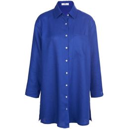 Peter Hahn - Long-Bluse aus 100% Leinen, blau, Gr. 36 / S - Leinen