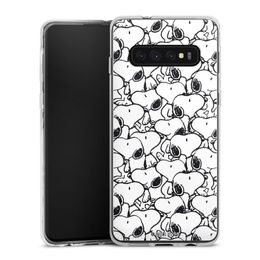 DeinDesign Galaxy S10 Plus Handy Silikon H&uuml;lle Case transparent Handyh&uuml;lle Peanuts Snoopy Muster Silikon Case