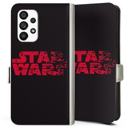 DeinDesign Galaxy A53 5G Handy Klapph&uuml;lle Handyh&uuml;lle aus Kunst Leder wei&szlig; Flip Case Logo Star Wars Merchandise Sideflip mit Lasche