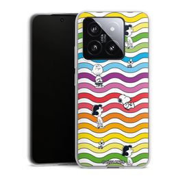 DeinDesign Xiaomi 14 Handy Silikon H&uuml;lle Case transparent Handyh&uuml;lle Snoopy Muster Peanuts Silikon Case