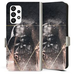 DeinDesign Galaxy A53 5G Handy Klapph&uuml;lle Handyh&uuml;lle aus Kunst Leder wei&szlig; Flip Case Official Licensed Product Darth Vader Star Wars Sideflip mit Lasche
