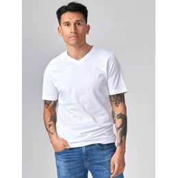 Kurzarmhemd TEESHOPPEN "TEESHOPPEN T-shirt Basic V", Herren, Gr. L, Normalgr&ouml;&szlig;en, wei&szlig;, Obermaterial: 100% Baumwolle, 1% Elasthan, Hemden