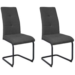 Esszimmerstuhl OTTO HOME "Calgoty", anthrazit, schwarz, anthrazit, B:45cm H:97cm T:61cm, Metall, Stoff, St&uuml;hle, Esszimmerstuhl, Freischwinger