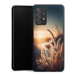 DeinDesign Galaxy A52s 5G Handy Premium Silikon H&uuml;lle Handyh&uuml;lle schwarz Case Sun Nature Pampasgras Silikon Premium Case