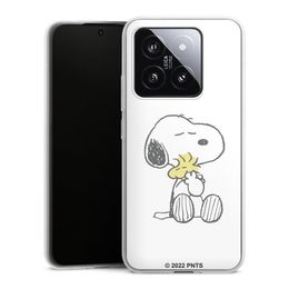 DeinDesign Xiaomi 14 Handy Silikon H&uuml;lle Case transparent Handyh&uuml;lle Snoopy Love Peanuts Silikon Case