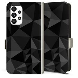 DeinDesign Galaxy A53 5G Handy Klapph&uuml;lle Handyh&uuml;lle aus Kunst Leder wei&szlig; Flip Case Muster Geometric Abstract Sideflip mit Lasche
