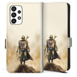 DeinDesign Galaxy A53 5G Handy Klapph&uuml;lle Handyh&uuml;lle aus Kunst Leder wei&szlig; Flip Case The Mandalorian Star Wars Official Licensed Product Sideflip mit Lasche