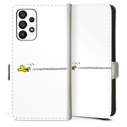 DeinDesign Galaxy A53 5G Handy Klapph&uuml;lle Handyh&uuml;lle aus Kunst Leder wei&szlig; Flip Case Peanuts Children Official Licensed Product Sideflip mit Lasche