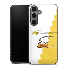 DeinDesign Galaxy S25+ Handy Premium Silikon H&uuml;lle Handyh&uuml;lle schwarz Case Snoopy Peanuts Children Silikon Premium Case