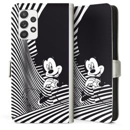 DeinDesign Galaxy A52s 5G Handy Klapph&uuml;lle Handyh&uuml;lle aus Kunst Leder wei&szlig; Flip Case Official Licensed Product Mickey Mouse Disney Sideflip mit Lasche