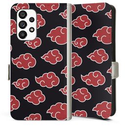 DeinDesign Galaxy A53 5G Handy Klapph&uuml;lle Handyh&uuml;lle aus Kunst Leder wei&szlig; Flip Case Naruto Shippuden Akatsuki Official Licensed Product Sideflip mit Lasche