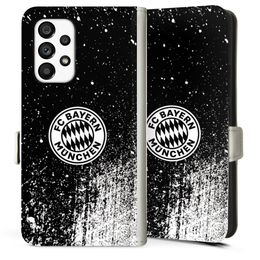 DeinDesign Galaxy A53 5G Handy Klapph&uuml;lle Handyh&uuml;lle aus Kunst Leder wei&szlig; Flip Case Fc Bayern M&uuml;nchen Official Licensed Product Fcb Sideflip mit Lasche