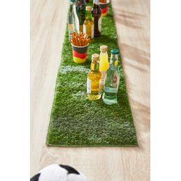 Tischl&auml;ufer ANDIAMO "Kuba, ideale Tischdeko f&uuml;r Fu&szlig;ball Fans", gr&uuml;n, B:30cm H:20mm L:140cm, Polyethylen, Polypropylen, Tischdecken, Kunstrasen, 30/140 cm, nat&uuml;rliche Optik, waschbar