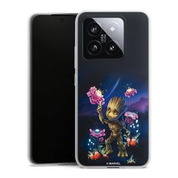 DeinDesign Xiaomi 14 Handy Silikon H&uuml;lle Case transparent Handyh&uuml;lle Baby Groot Marvel Guardians Of The Galaxy Silikon Case
