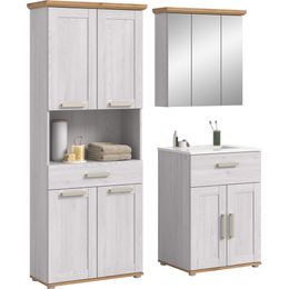Badm&ouml;bel-Set Welltime "COSENZA", sibiu l&auml;rche nachbildung, B:149cm H:187cm T:34cm, Kastenm&ouml;bel-Sets, Badm&ouml;bel-Set, Bad-Kombination, Badezimmer, Kombi, Bad, Bad-M&ouml;bel