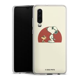 DeinDesign Huawei P30 Handy Silikon H&uuml;lle Case transparent Handyh&uuml;lle Snoopy Official Licensed Product Kindheit Silikon Case
