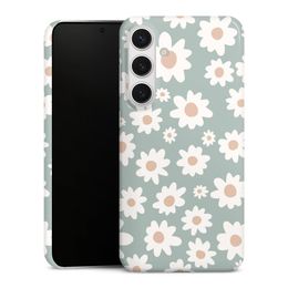 DeinDesign Galaxy S24+ Handy Premium Case Smartphone Handyh&uuml;lle Schutzh&uuml;lle gl&auml;nzend Daisy Muster Flowers Premium Case