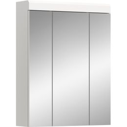 Spiegelschrank Welltime "SIENA, Breite 60cm, 3 Spiegelt&uuml;ren, 9 F&auml;cher, 6 Einlegeb&ouml;den", wei&szlig; (wei&szlig; nb, spiegelglas), B:60cm H:79cm T:18cm, FSC-zertifizierter Holzwerkstoff, Glas, Schr&auml;nke, Spiegelschrank, in verschiedenen Farben erh&auml;ltlich, Badm&ouml;bel, Spiegel, Badschrank, Bad