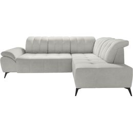 Ecksofa Home Affaire "Lazio modern und bequem, schmale Armlehnen, tolle Detailverarbeitung", hellgrau, B:272cm, 100% Polyester, Sofas, Ecksofa