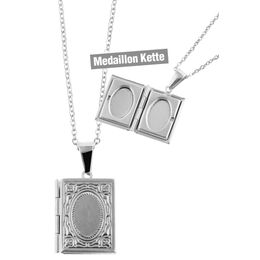 Adelia&acute;s Kette ohne Anh&auml;nger ADELIA&acute;S "Damen Halskette mit Anh&auml;nger &ndash; Medaillon aus Edelstahl", silber, Halsketten, Damen, 50cm, Edelstahl, Ideal zum Verschenken &ndash; schlicht und stilvoll