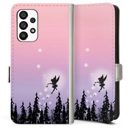 DeinDesign Galaxy A53 5G Handy Klapph&uuml;lle Handyh&uuml;lle aus Kunst Leder wei&szlig; Flip Case Tinkerbells Disney Official Licensed Product Sideflip mit Lasche